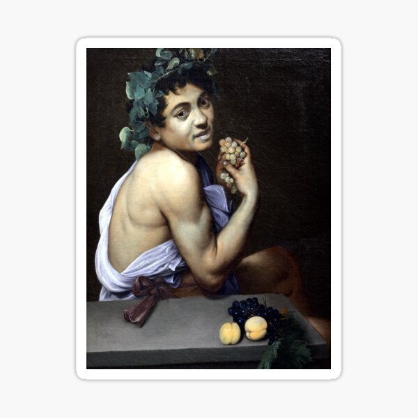 "High Resolution Caravaggio Young Sick Bacchus 1593" Sticker by ...