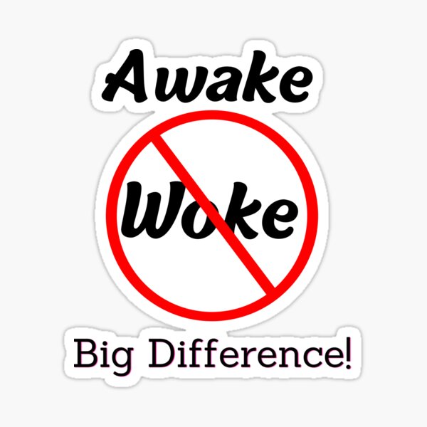"Awake Not Woke Big Difference!" Sticker by Sweet-Pea-Pod | Redbubble