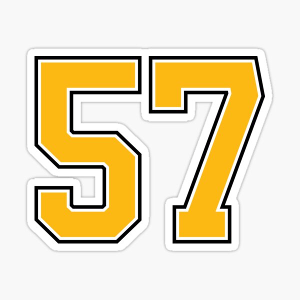 "Yellow Number 57 lucky sports jersey fifty seven" Sticker for Sale by ...