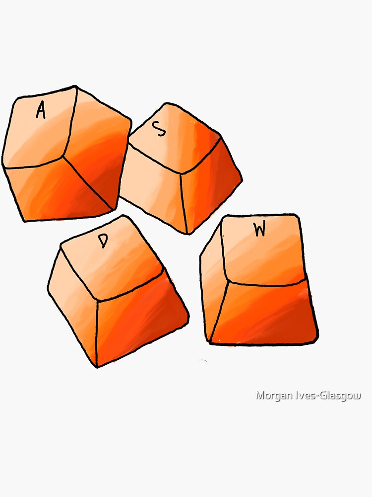 "ASDW keycaps " Sticker by Splatdaddy9000 | Redbubble