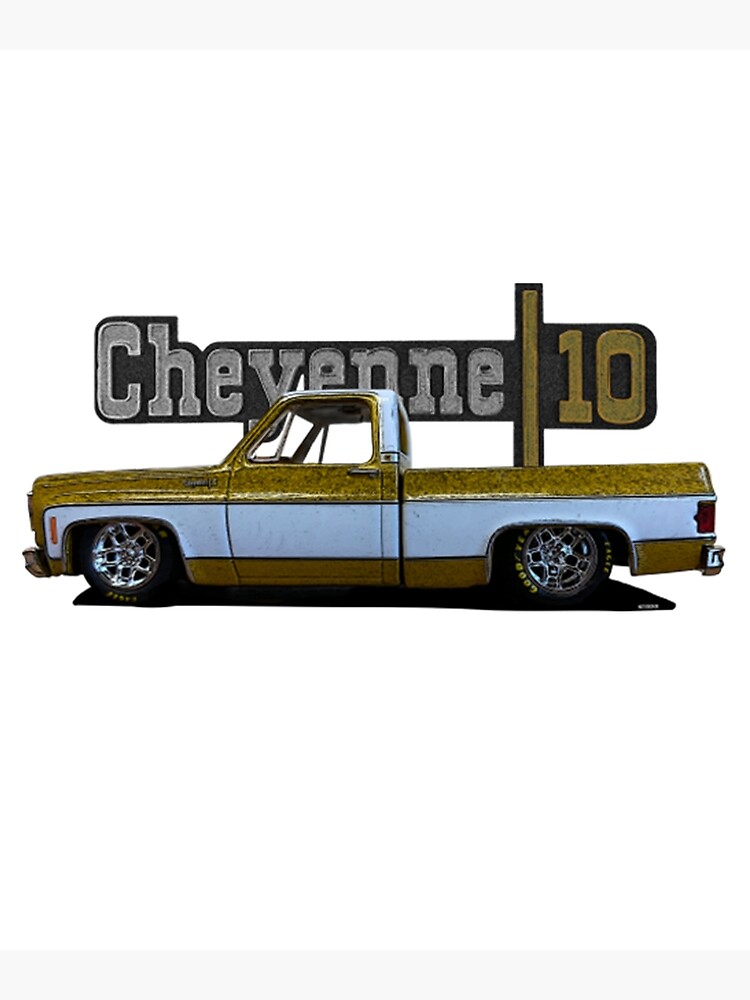 "Squarebody 1973 Slammed Chevy C10 Cheyenne Squarebody Truck" Art Print ...