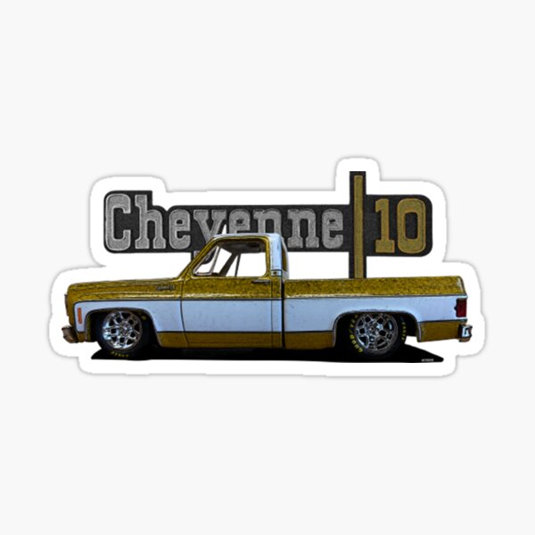 "Squarebody 1973 Slammed Chevy C10 Cheyenne Squarebody Truck" Sticker ...