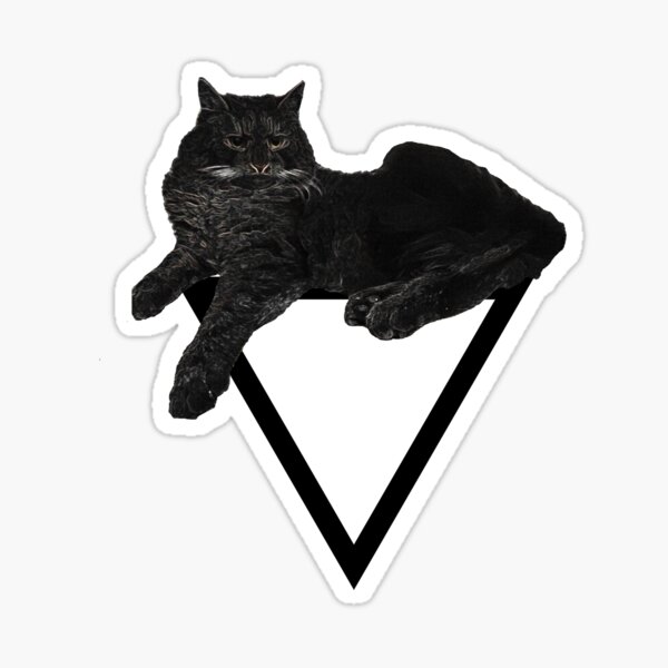 "Cat on triangle " Sticker by BlaTrigon | Redbubble