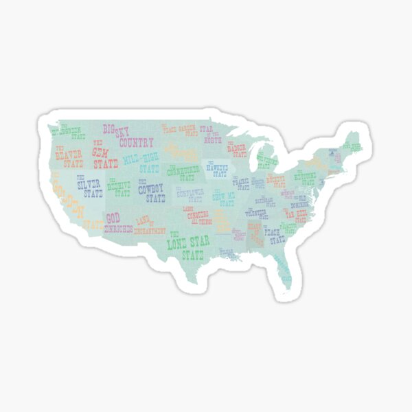 "USA state slogans" Sticker by surgedesigns | Redbubble