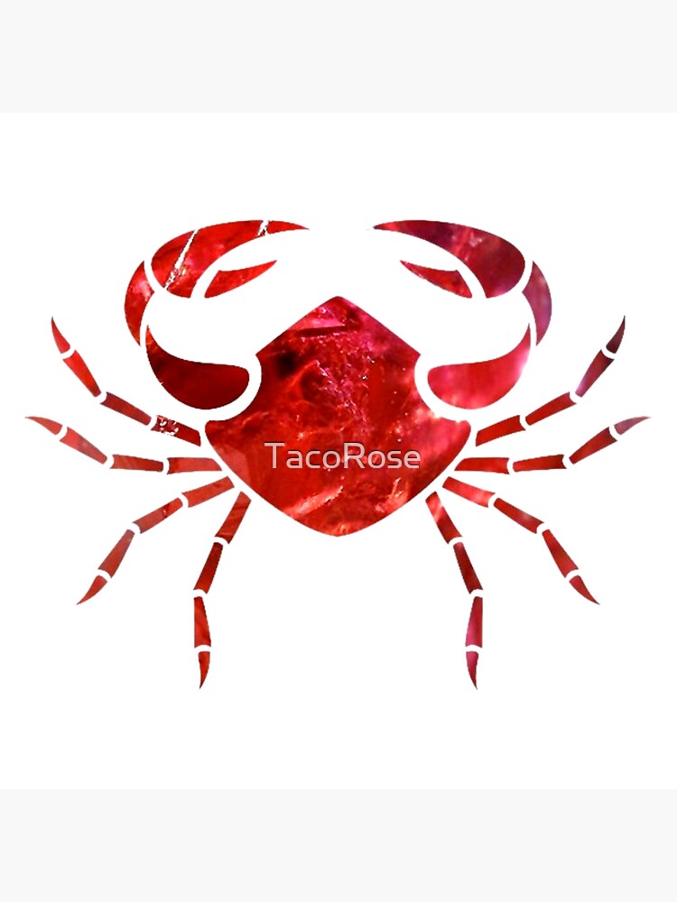 "Cancer Zodiac Symbol Silhouette Design With July Birthstone Ruby ...