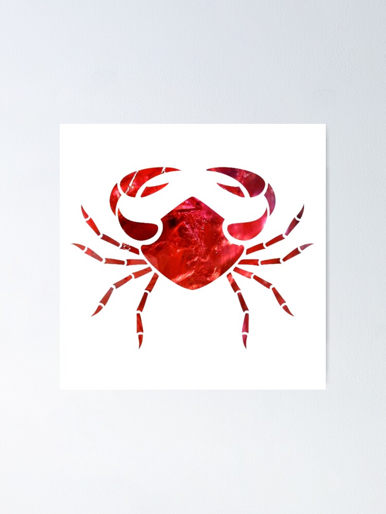 "Cancer Zodiac Symbol Silhouette Design With July Birthstone Ruby ...