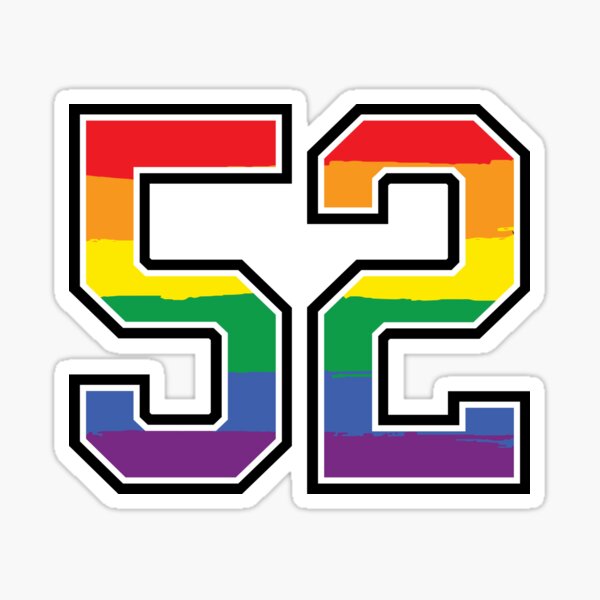 "Number 52 Rainbow LGBT pride fifty two" Sticker for Sale by ...