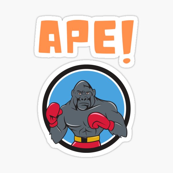 "APE! monkey boxing " Sticker for Sale by sapj27 | Redbubble