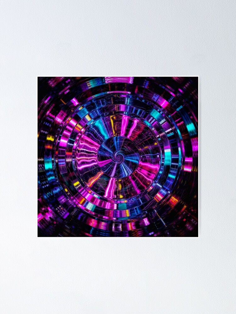 "Accelerator | Futuristic Neon Mandala Art" Poster for Sale by ...