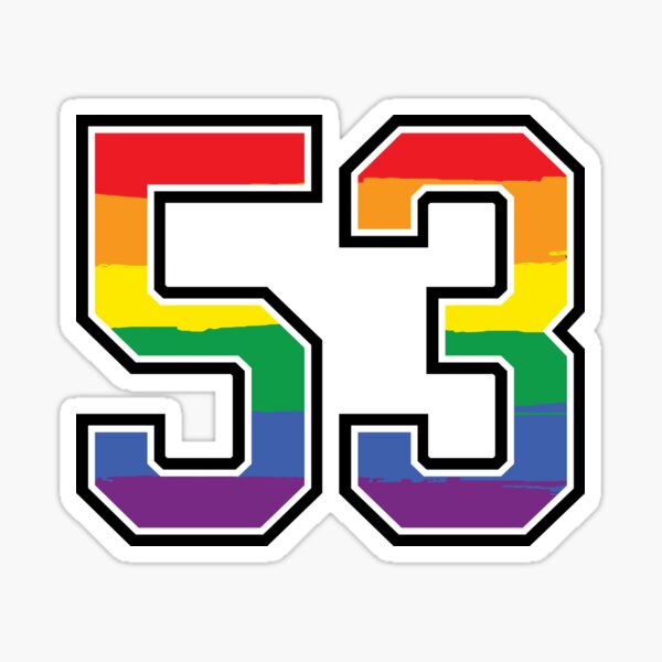 "Number 53 Rainbow LGBT pride fifty three" Sticker for Sale by ...