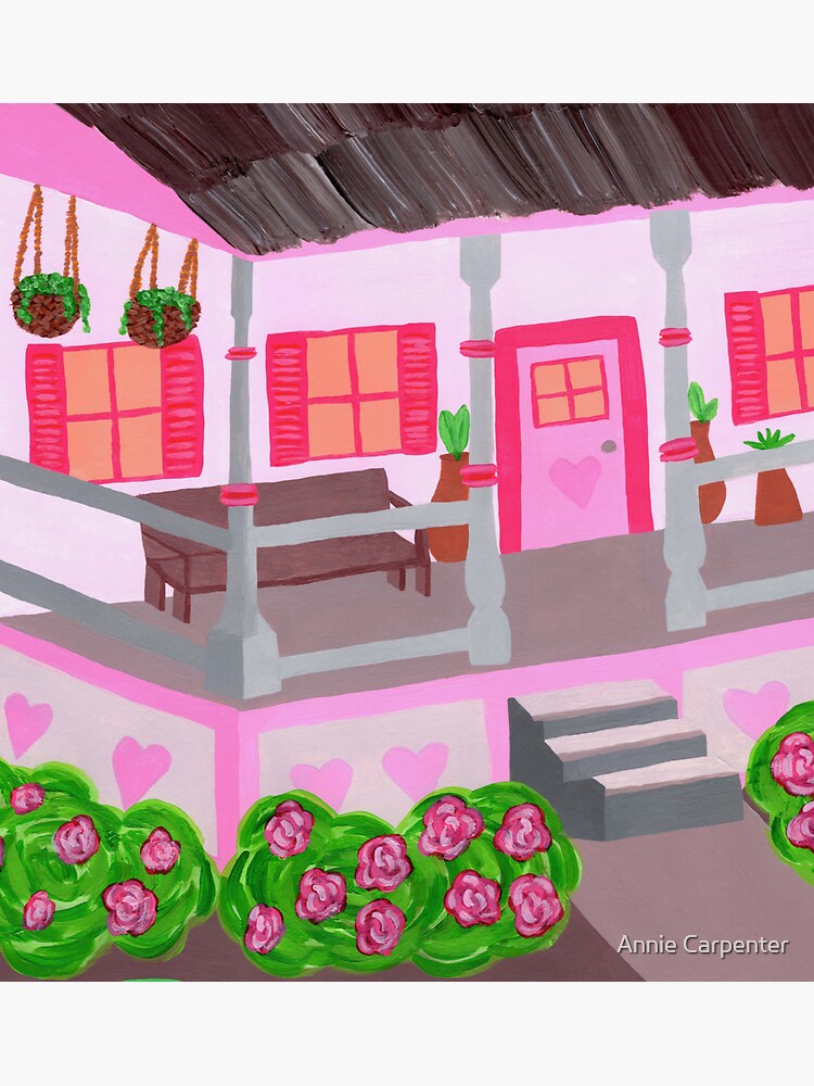 "Pink Cottagecore House " Sticker by annie1617 | Redbubble
