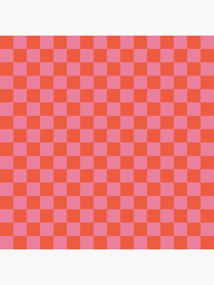 "Checkerboard Mini Check Pattern in Hot Pink and Red Orange" Poster for ...
