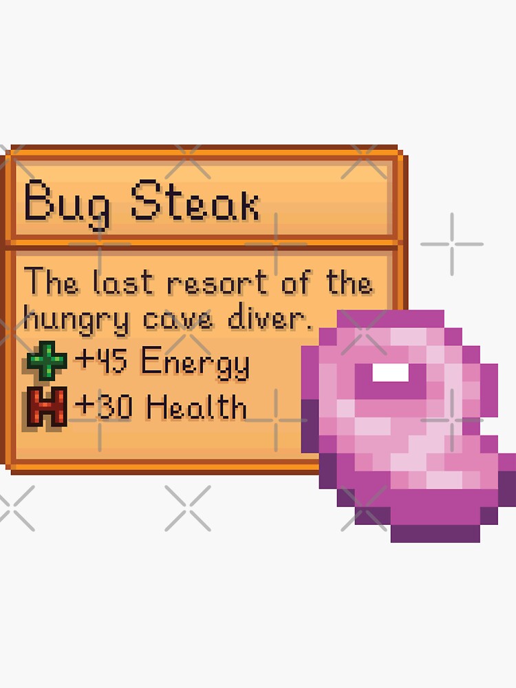 "Stardew Valley Bug Steak" Sticker by aiya-pixels | Redbubble
