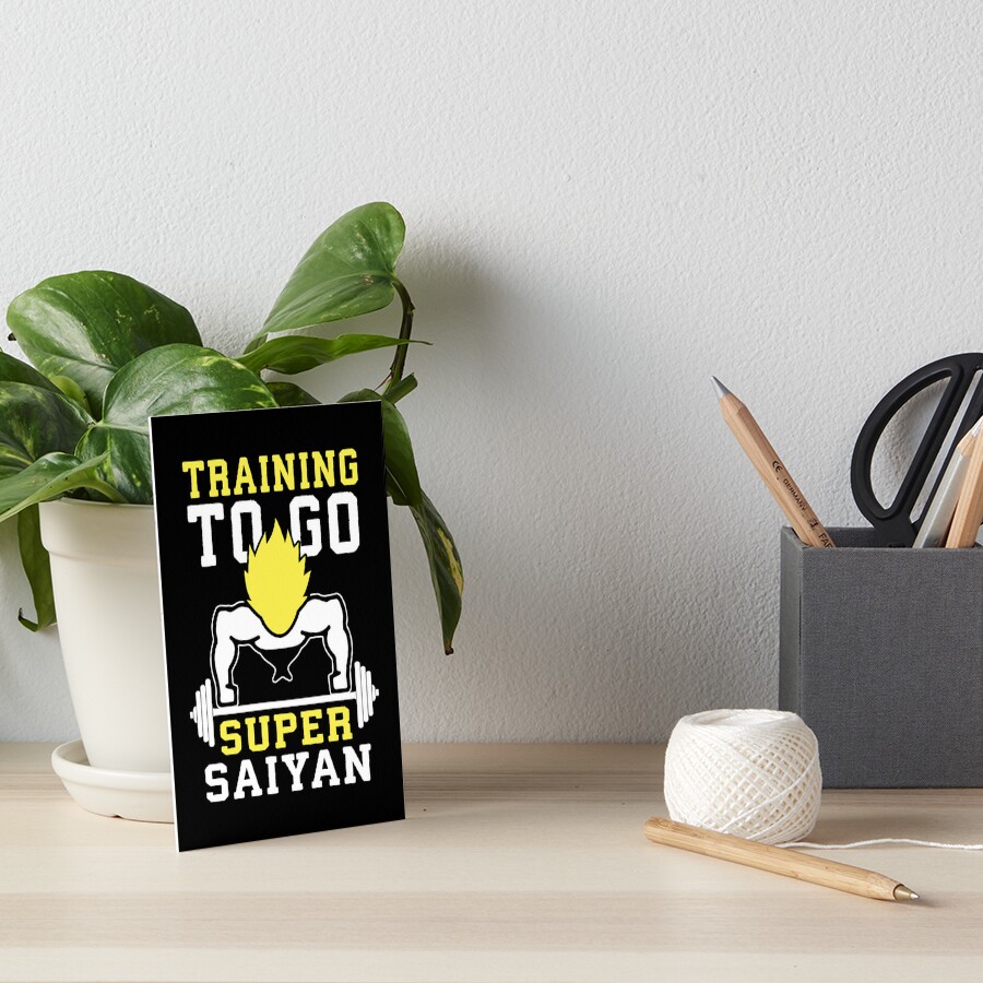 Training To Go Super Saiyan Anime Gym Motivational Art Board Print