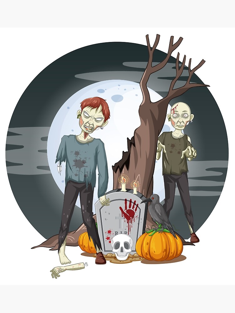 "Creepy zombies full moon" Poster for Sale by mrsmailbegovic | Redbubble