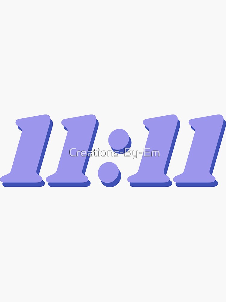 "11:11 Cute Lucky Number Aesthetic Blue " Sticker for Sale by Creations ...