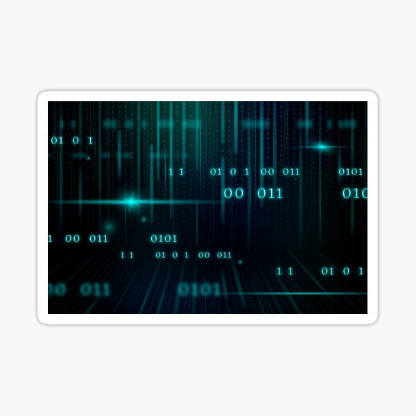 "Green date technology with binary code" Sticker by mrsmailbegovic ...