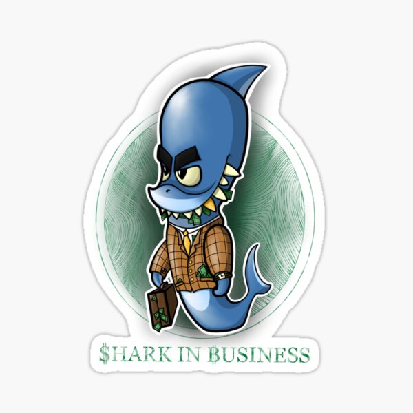 "Shark in business " Sticker by Jacks0nArt | Redbubble