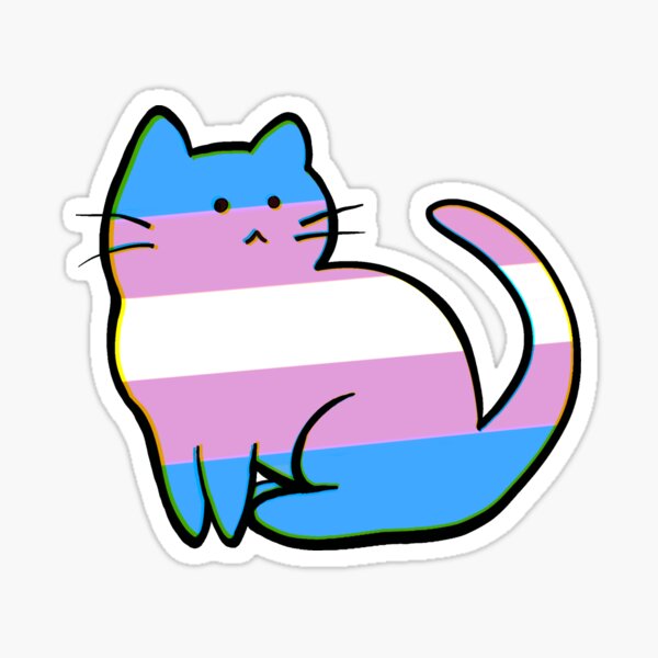 "Cute pride cat design - lgbtq+ transgender flag queer kitty no.2 ...