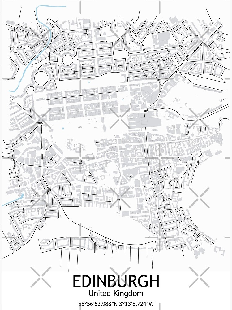 "Edinburgh Scotland Capital Map Poster Minimalist United Kingdom Wall ...