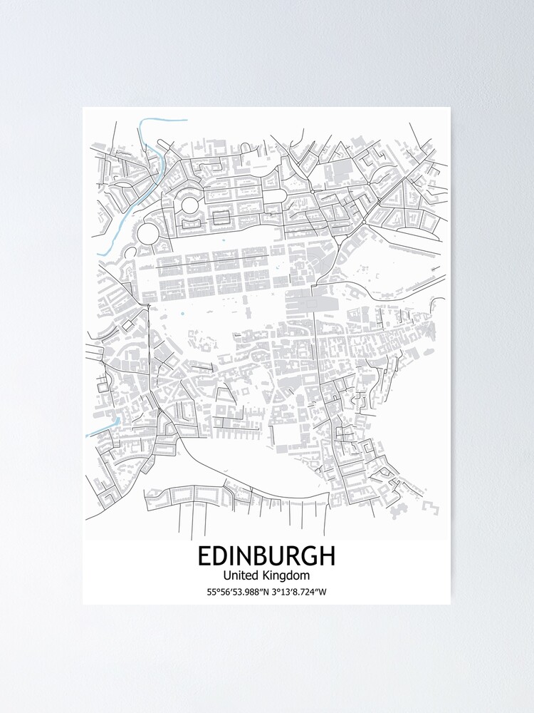 "Edinburgh Scotland Capital Map Poster Minimalist United Kingdom Wall ...