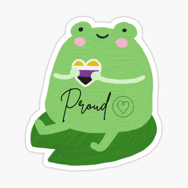 "Proud Frog: Non-Binary Pride Flag " Sticker by Lilac225769 | Redbubble