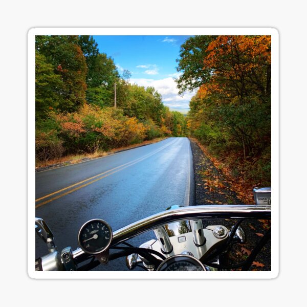 "Fall Motorcycle Ride in the Poconos " Sticker by TheCactusCowboy ...