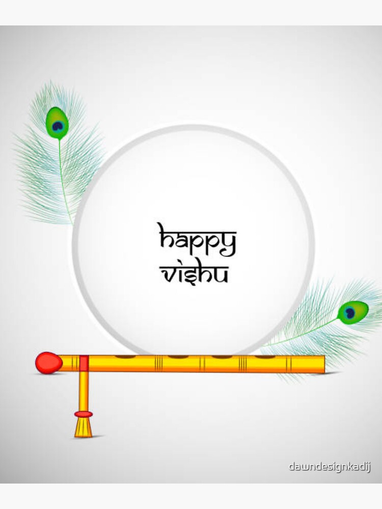 "happy Vishu." Sticker by dawndesignkadij | Redbubble