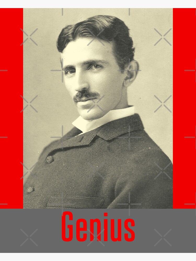 "Nikola Tesla Genius" Sticker by Pstawicki | Redbubble