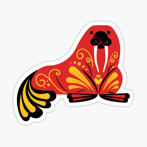 "Beautiful Colorful Walrus" Sticker by eSpotTop | Redbubble