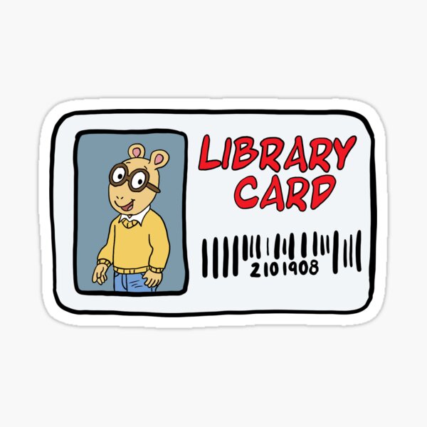 "arthur library card" Sticker for Sale by quicksloth | Redbubble