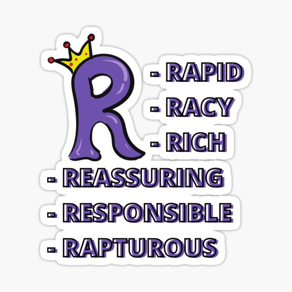 "Alphabet - R" Sticker by RubtifyWonders | Redbubble