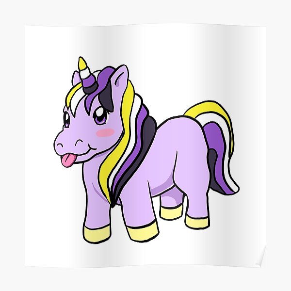 "ENBY Unicorn - Subtle Non-Binary" Poster for Sale by Mishcana | Redbubble
