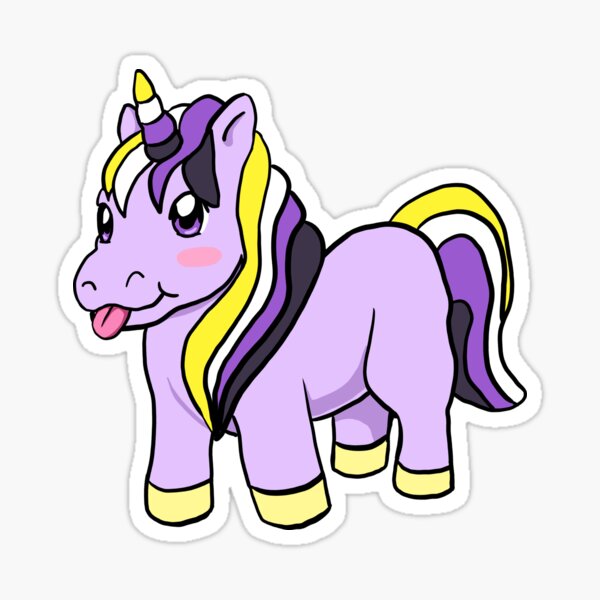 "ENBY Unicorn - Subtle Non-Binary" Sticker by Mishcana | Redbubble