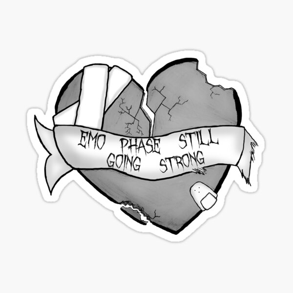 "Emo phase still going strong" Sticker by TheFadedBard | Redbubble