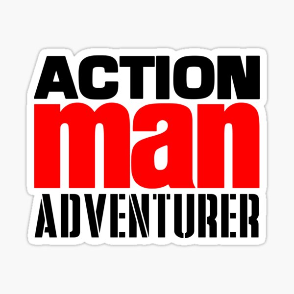 "Action Man - ADVENTURER" Sticker for Sale by CellularSong | Redbubble
