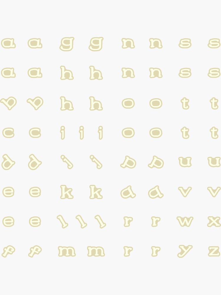 "Vintage Brown Alphabet Sticker Pack" Sticker by Virtual82 | Redbubble