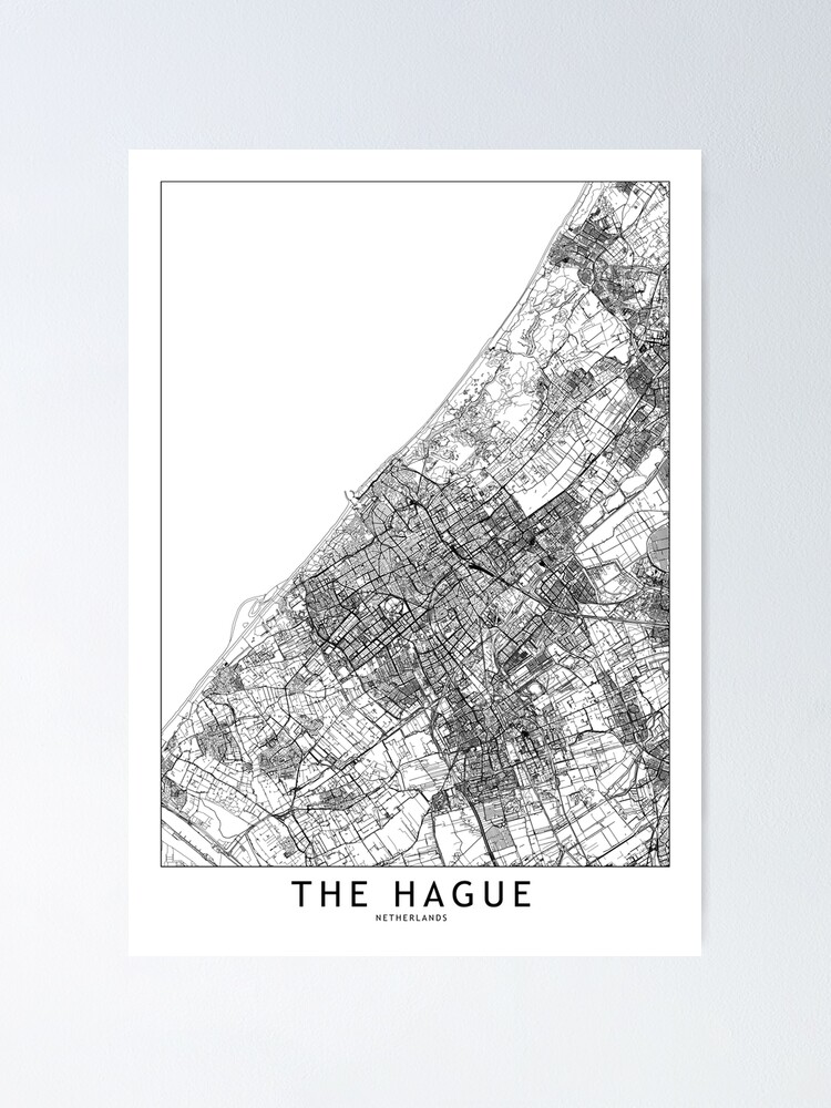 "The Hague White Map" Poster by multiplicitymap | Redbubble