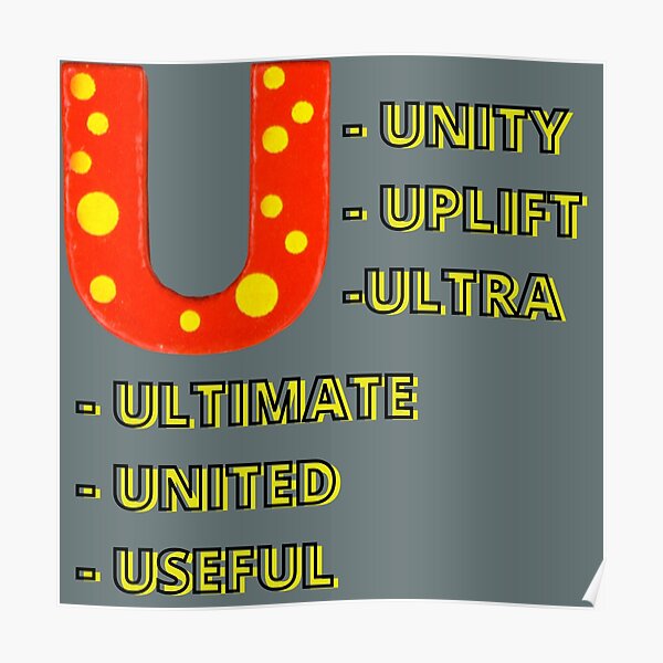 "Alphabet - U" Poster for Sale by RubtifyWonders | Redbubble
