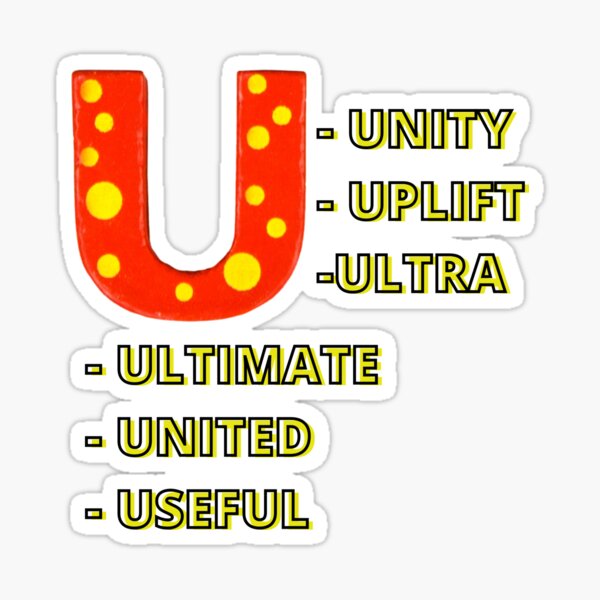 "Alphabet - U" Sticker for Sale by RubtifyWonders | Redbubble