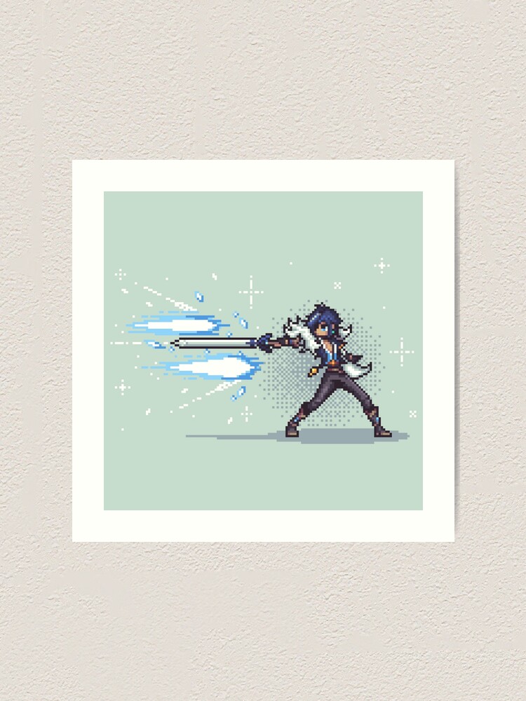 Kaeya Alberich Genshin Impact Pixel Art Art Print By Ekasetyanugraha Redbubble