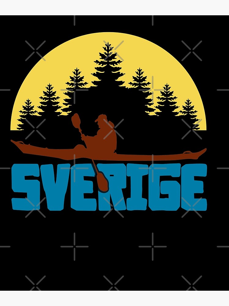 Sverige Kanu Fahren Kanu Kajak Kanu Tour Art Print For Sale By