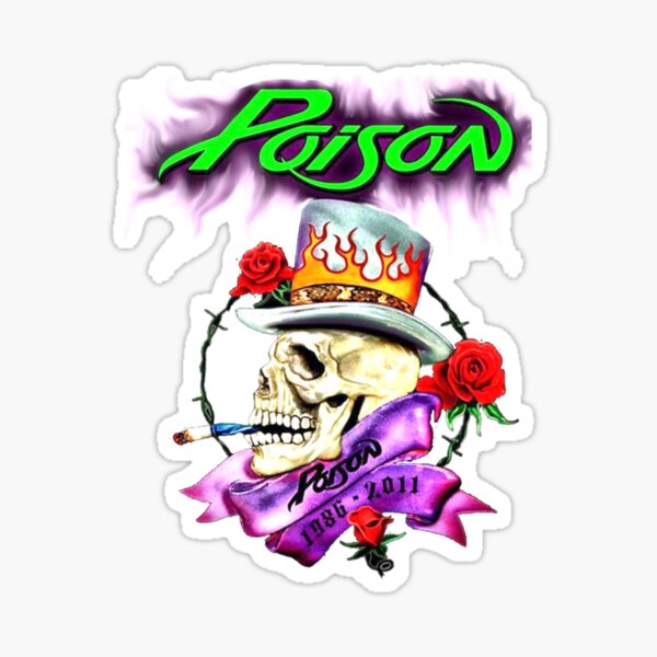 "vintage Poison band art" Sticker by ernestomanpoxjf | Redbubble
