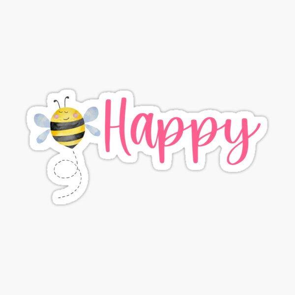 "Cute Bee Happy" Sticker by JanesCreations | Redbubble