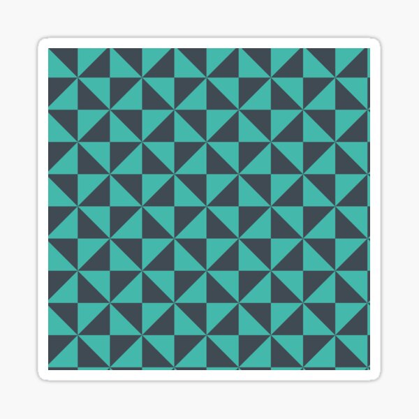 "Cyan and Gray Triangle Shaped Checkered Pattern" Sticker by ...