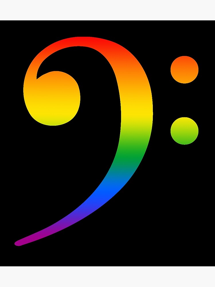 "Bass Clef Rainbow Flag" Poster for Sale by SqueakySquish | Redbubble