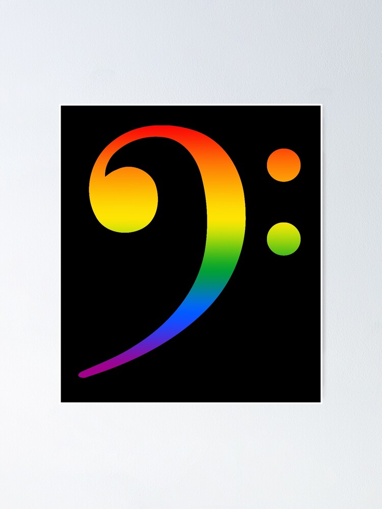 "Bass Clef Rainbow Flag" Poster for Sale by SqueakySquish | Redbubble