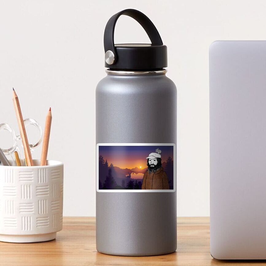 Pegatina «Forest Anon - Forest Wojak Meme con paisaje de madera» de ...