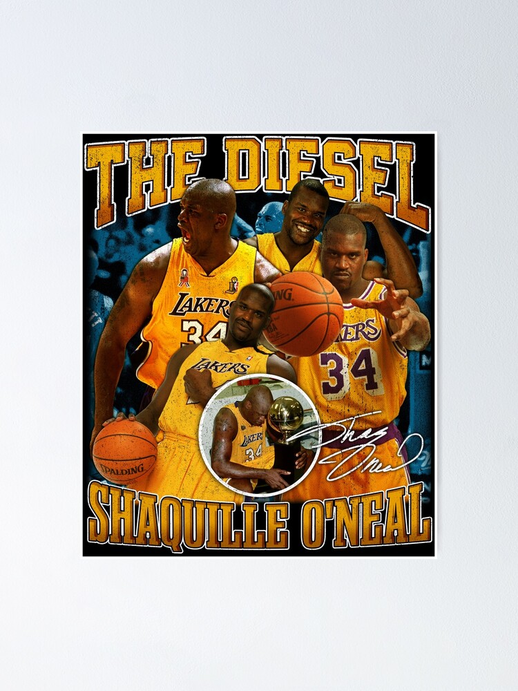 "Shaquille O'Neal Basketball Los Angeles Legend Signature Vintage Retro ...
