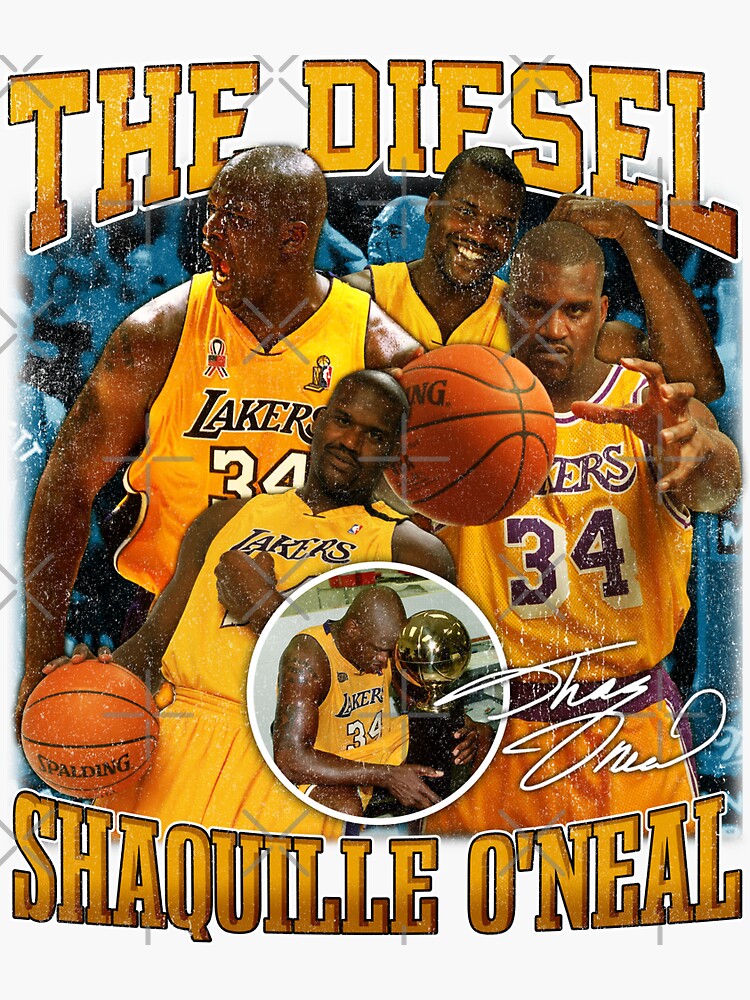 "Shaquille O'Neal Basketball Los Angeles Legend Signature Vintage Retro ...